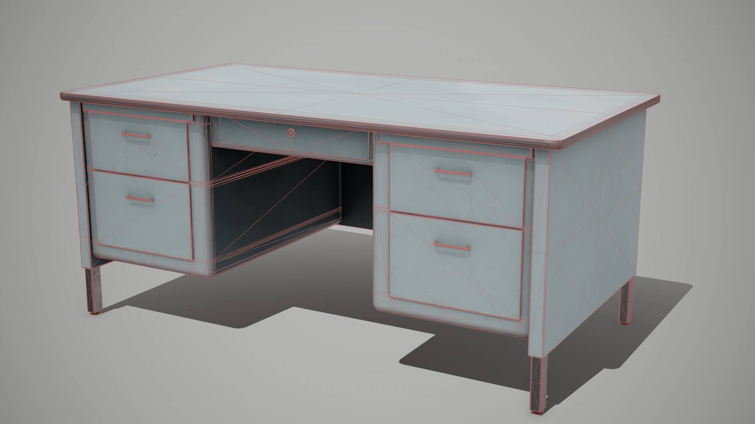 Metal Desk Table - 3D Model by Face The Edge