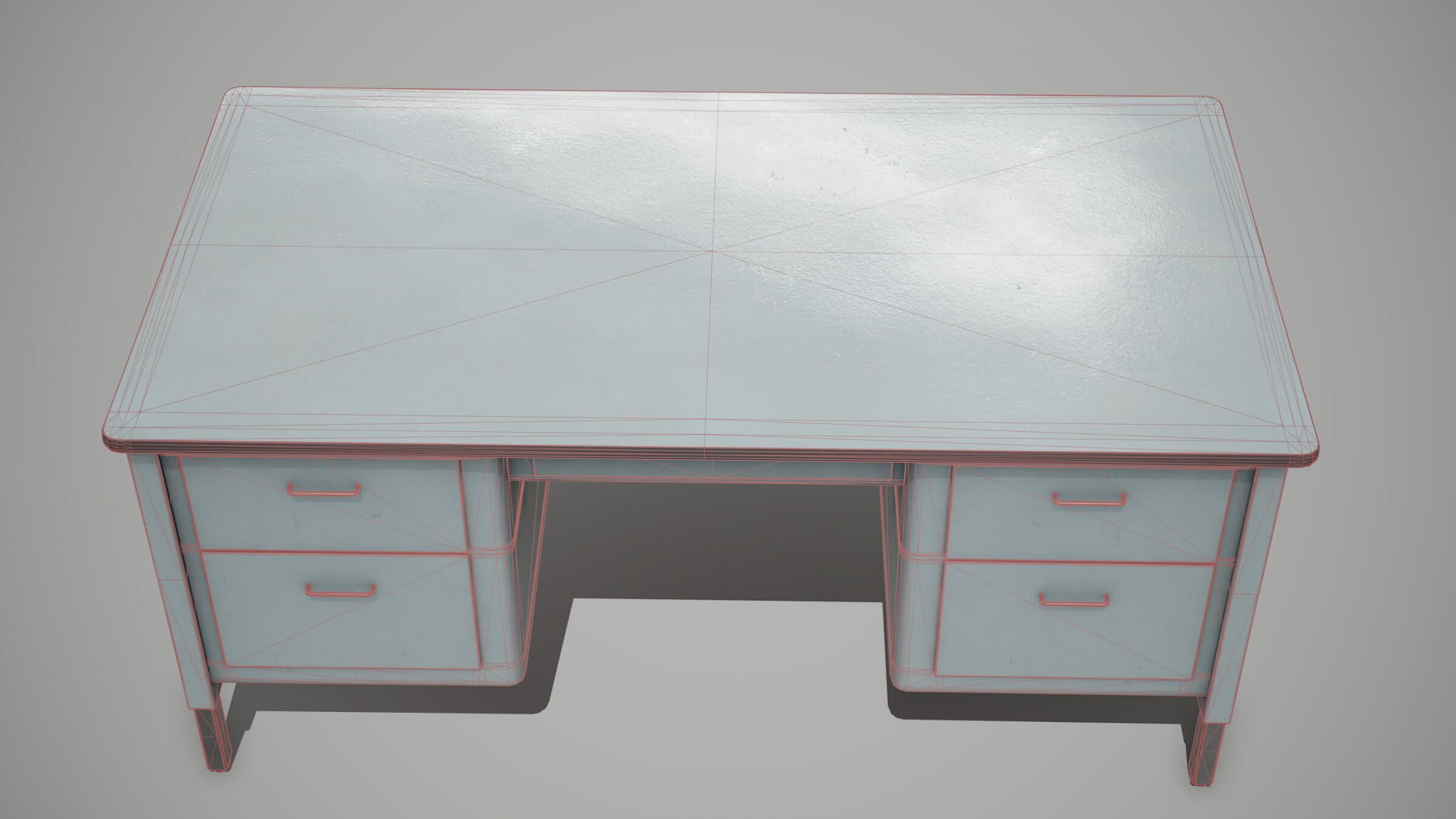 Metal Desk Table - 3D Model by Face The Edge