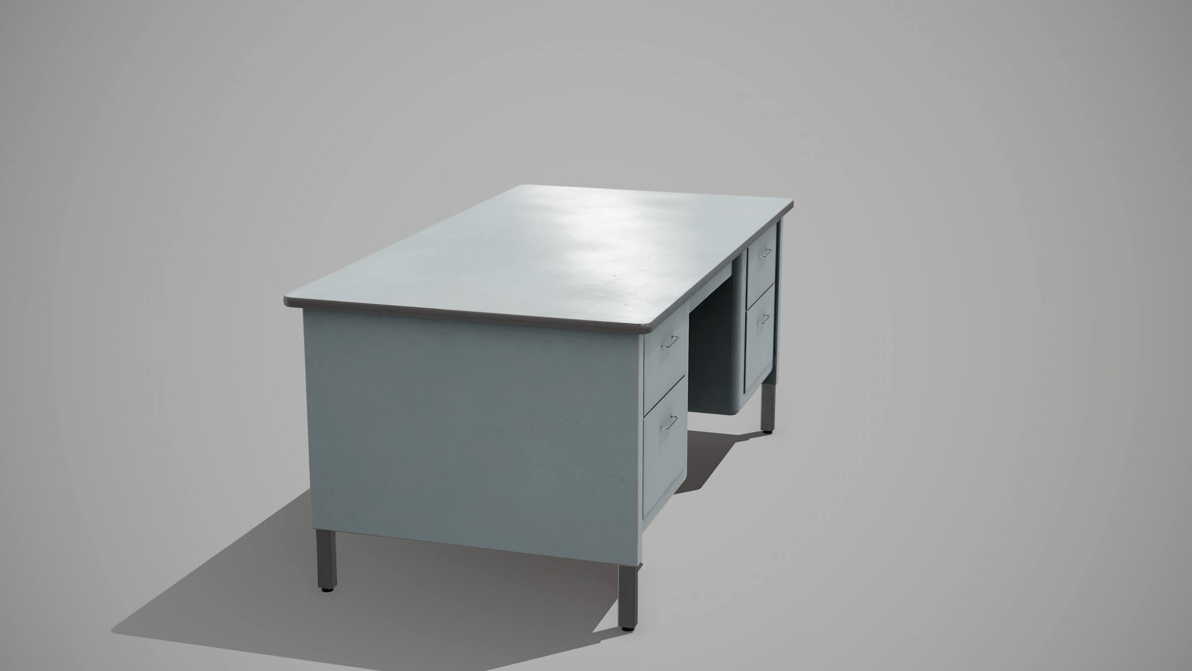 Metal Desk Table - 3D Model by Face The Edge