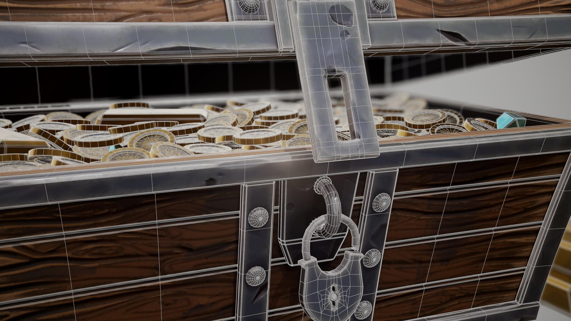 Stylized Gold Chest - 3D Model by Face The Edge