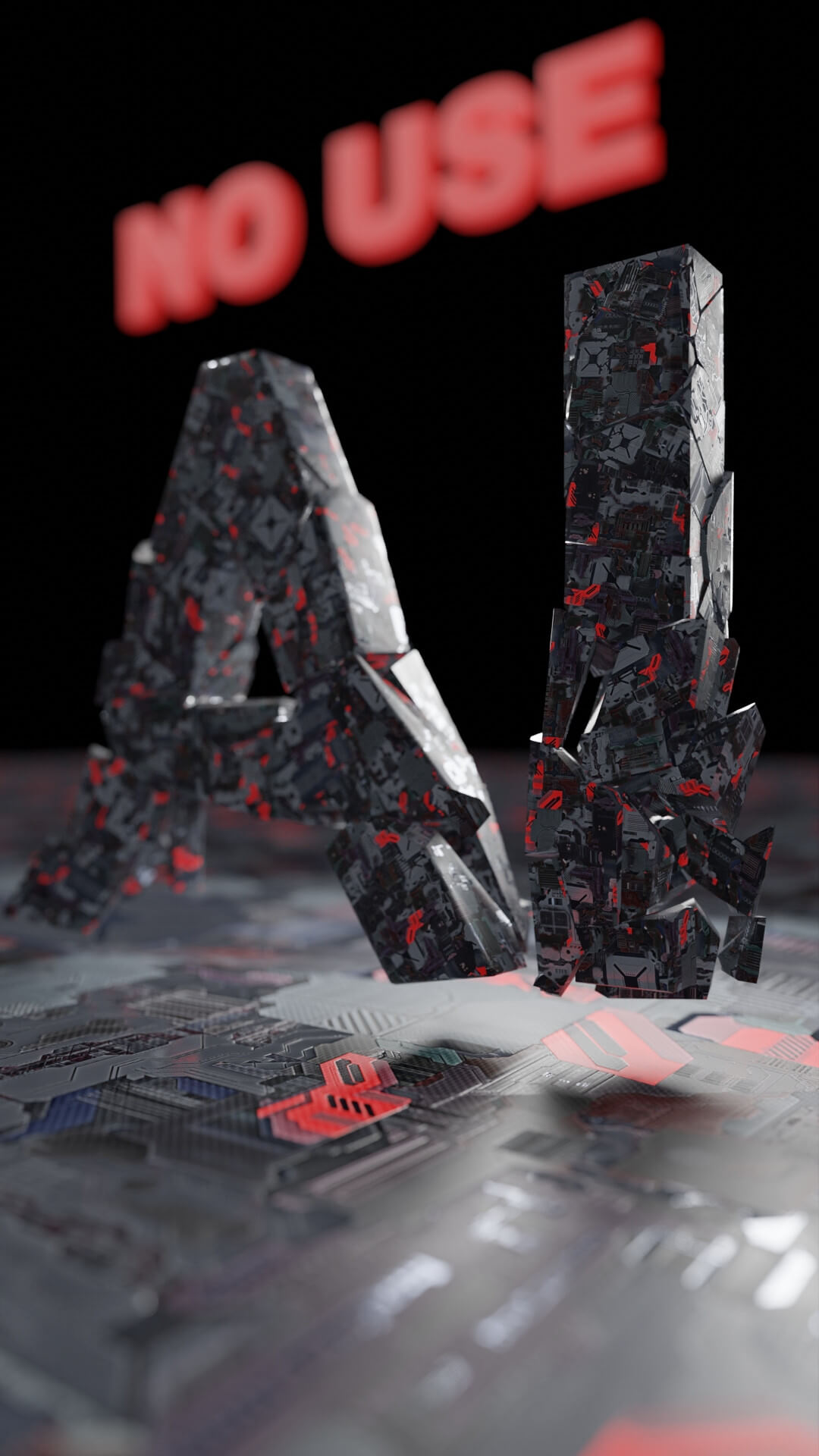 NO USE AI 3D Render, Digital Art by Facesart