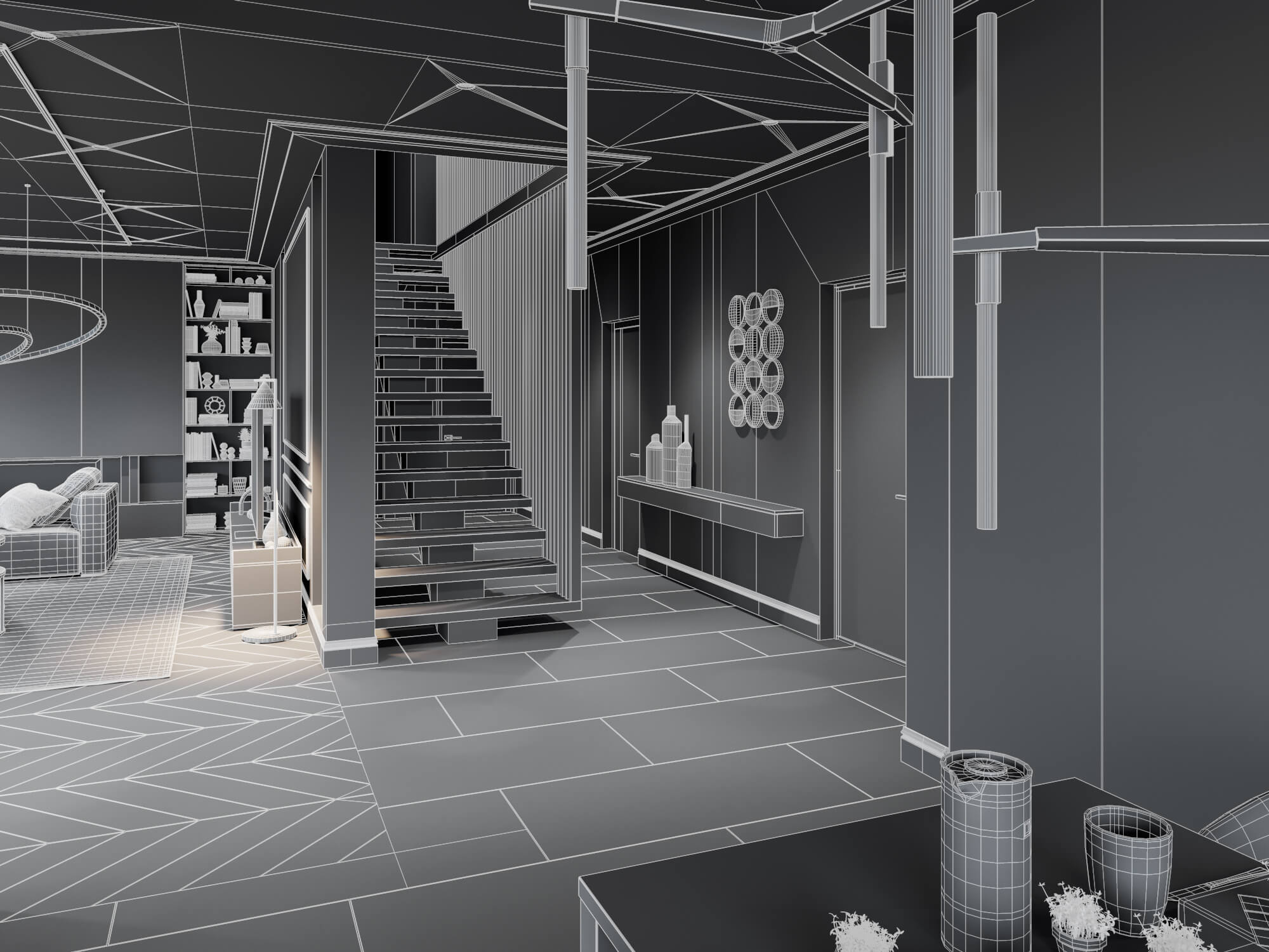 Living Room Interior 3D Scene for Cinema 4D and Octane Rende by ...