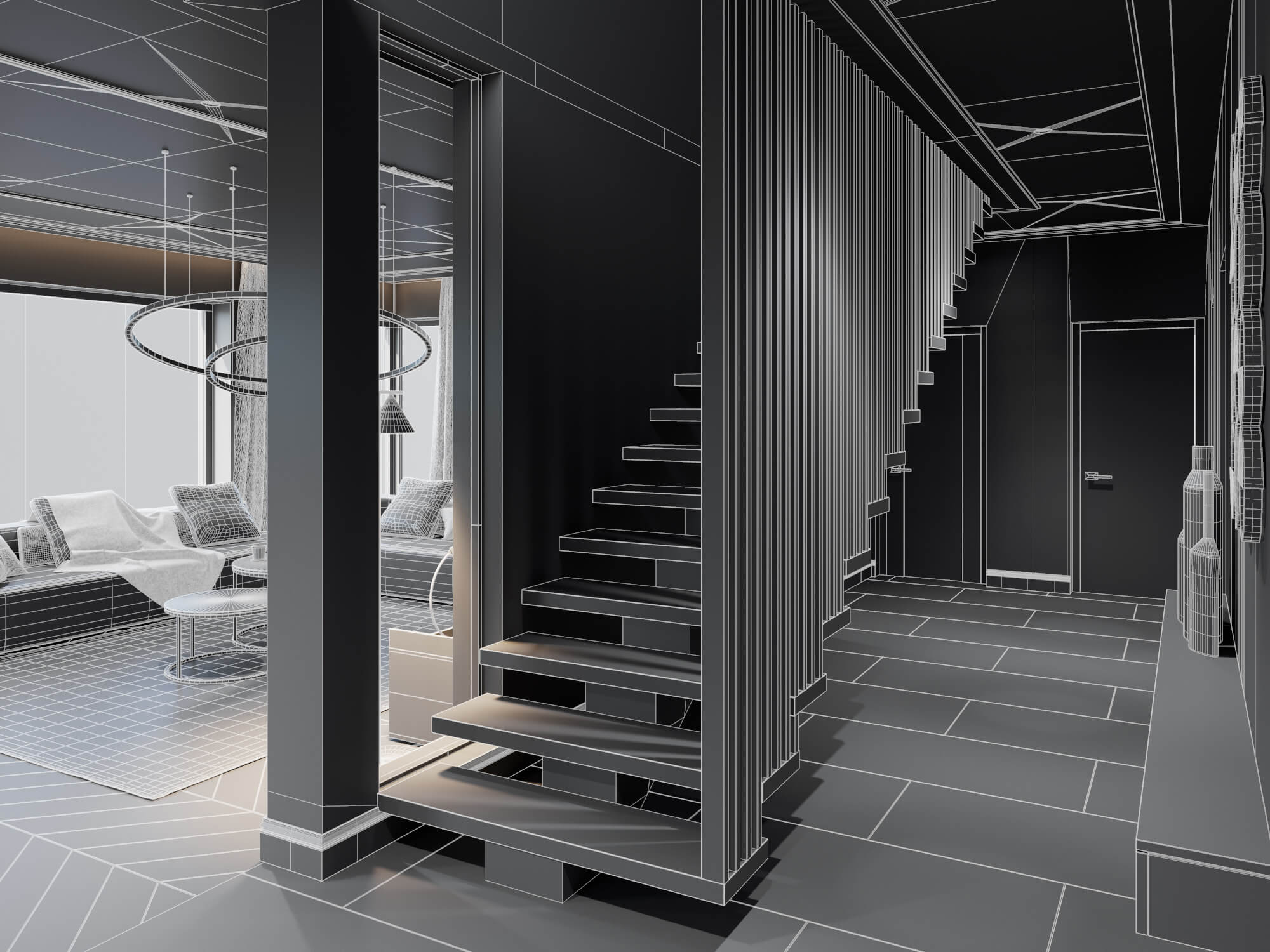 Living Room Interior 3D Scene for Cinema 4D and Octane Rende by ...