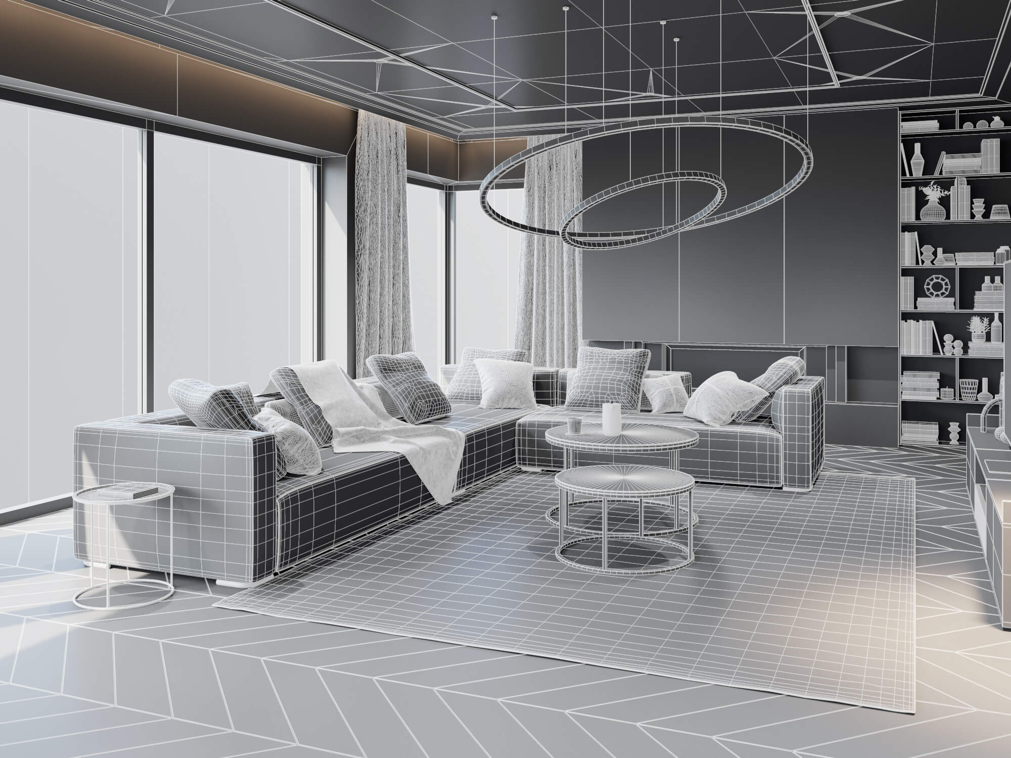 Living Room Interior 3D Scene for Cinema 4D and Octane Rende by ...