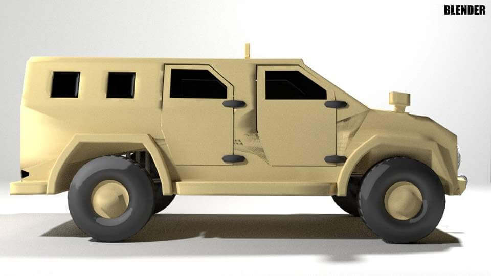 AMZ Wildboar Armoured Car - 3D Model by faizal3DX