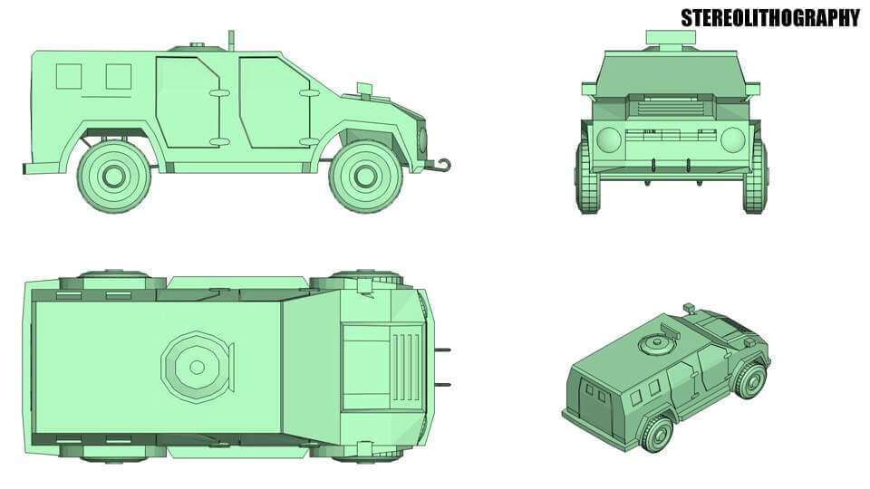 AMZ Wildboar Armoured Car - 3D Model by faizal3DX