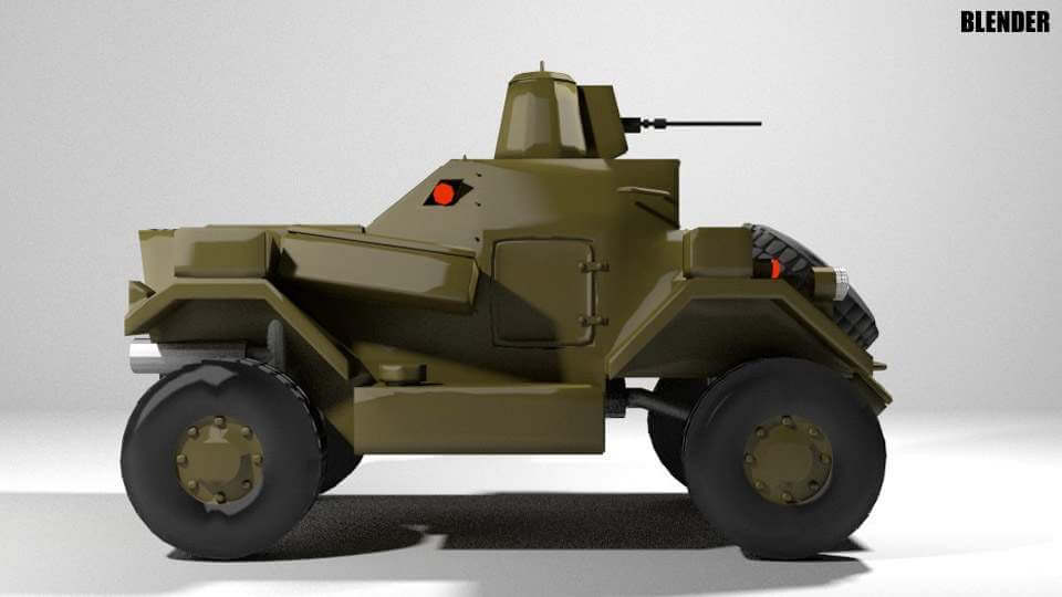 Daimler Dingo Armoured Car - 3D Model by faizal3DX