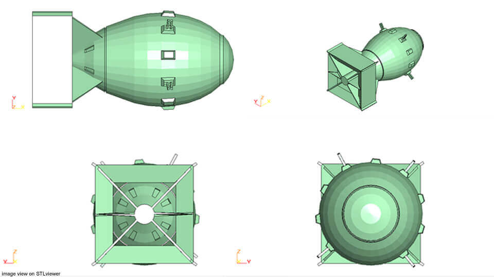 Atomic Bomb - Fat Man 3D Model by faizal3DX