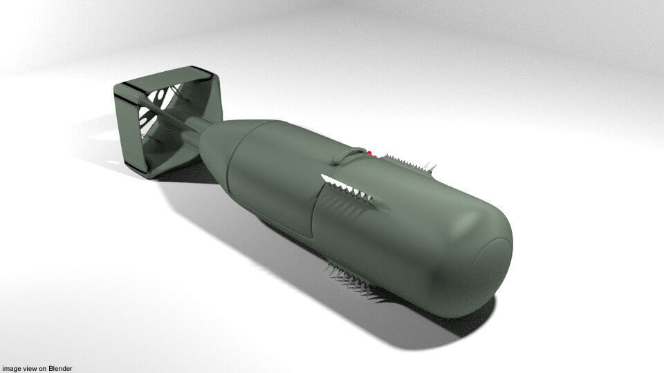 Atomic Bomb - Little Boy 3D Model by faizal3DX