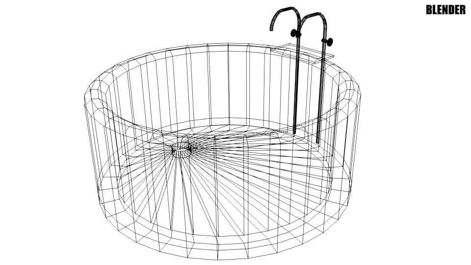 Round Bathtub - 3D Model by faizal3DX