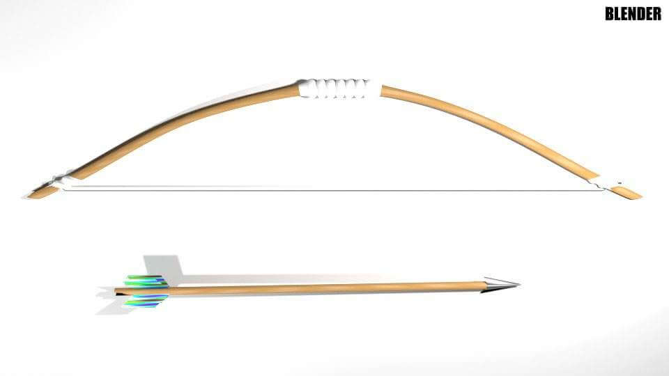 Selfbow & Arrow - 3D Model by faizal3DX