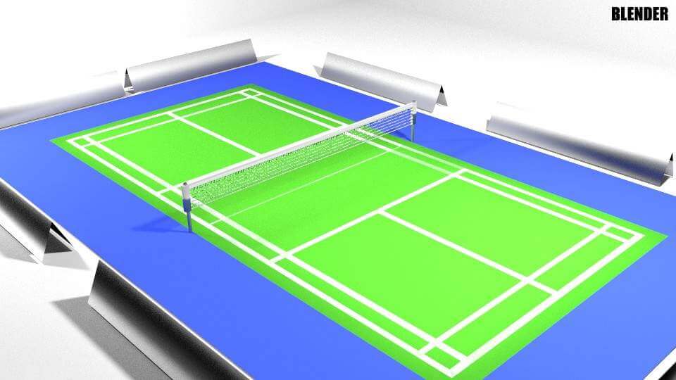 Badminton Game Court - 3D Model by faizal3DX