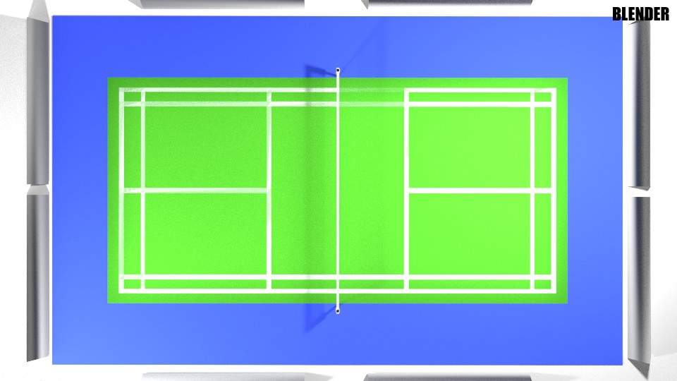 Badminton Game Court - 3D Model by faizal3DX