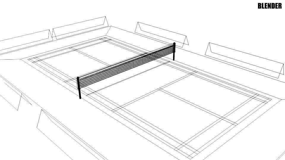 Badminton Game Court - 3D Model by faizal3DX
