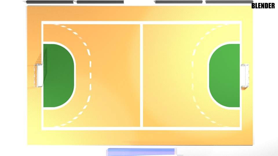 Handball Game Court - 3D Model by faizal3DX
