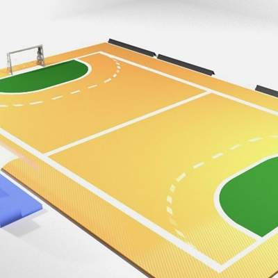 Handball Game Court - 3D Model by faizal3DX