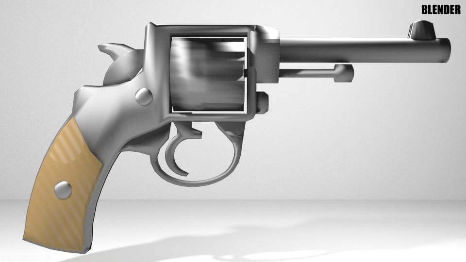 Revolver Handgun - 3D Model by faizal3DX