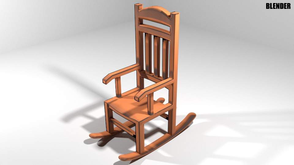 Rocking Chair - 3D Model by faizal3DX