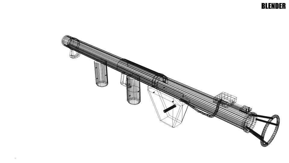 M1 Bazooka Shoulder-fired Rocket Launcher 3D Model by faizal3DX