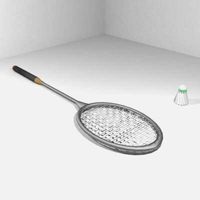 Badminton Racket - 3D Model by faizal3DX