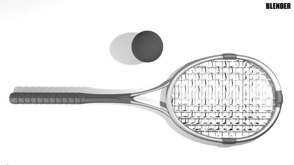 Squash Ball and Racket - 3D Model by faizal3DX
