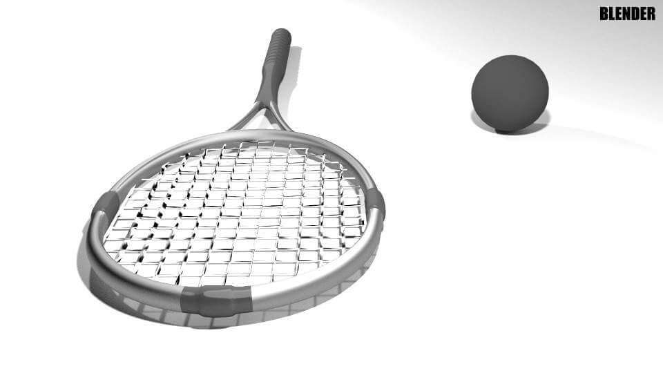 Squash Ball and Racket - 3D Model by faizal3DX