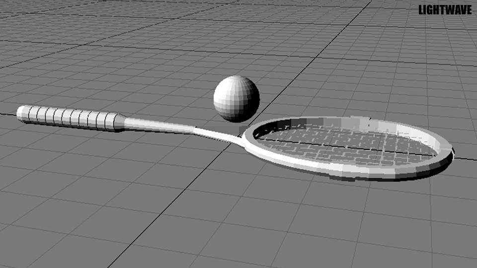 Squash Ball and Racket - 3D Model by faizal3DX