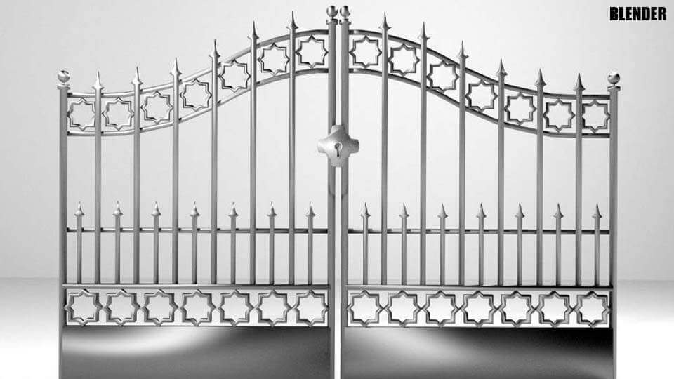 Steel Door Gate - Type 4 3D Model by faizal3DX