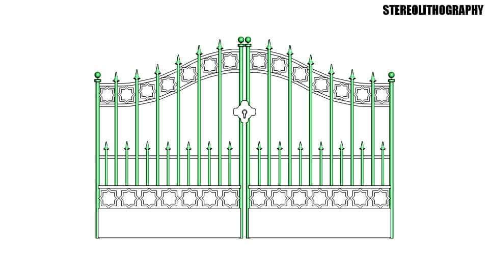 Steel Door Gate - Type 4 3D Model by faizal3DX