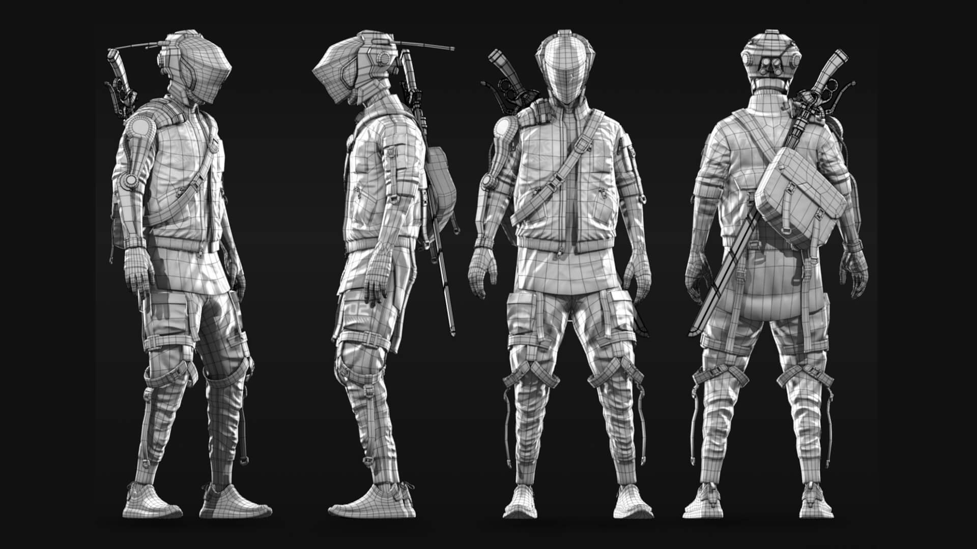 Cyberpunk Mercenary Character - 3D Model by fajrulfn