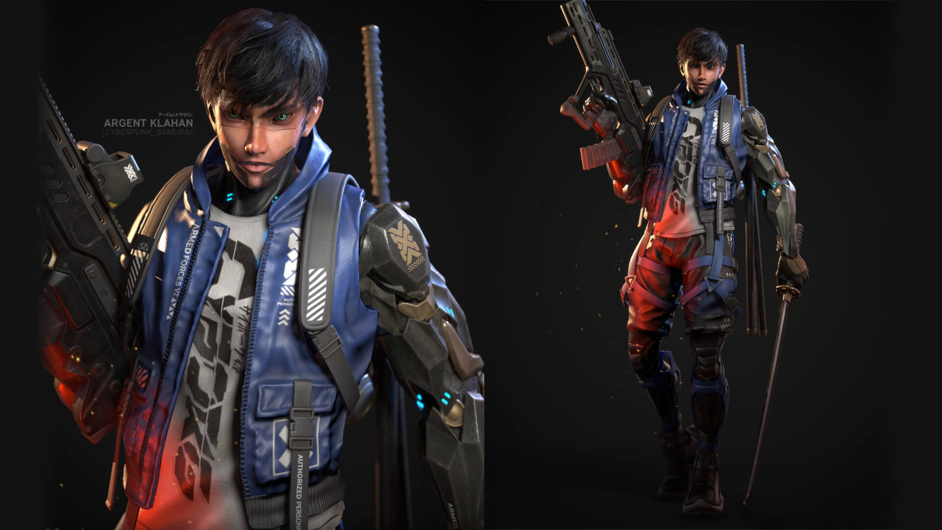 Cyberpunk Samurai Character - 3D Model by fajrulfn