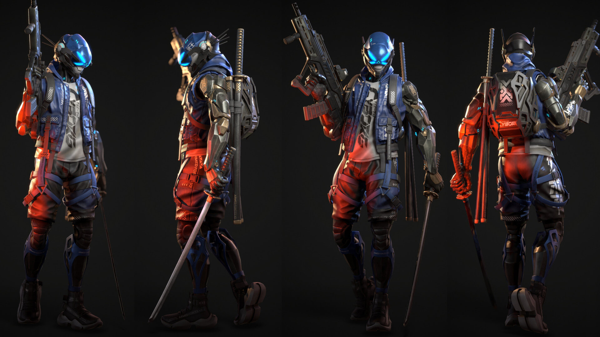 Cyberpunk Samurai Character - 3D Model by fajrulfn