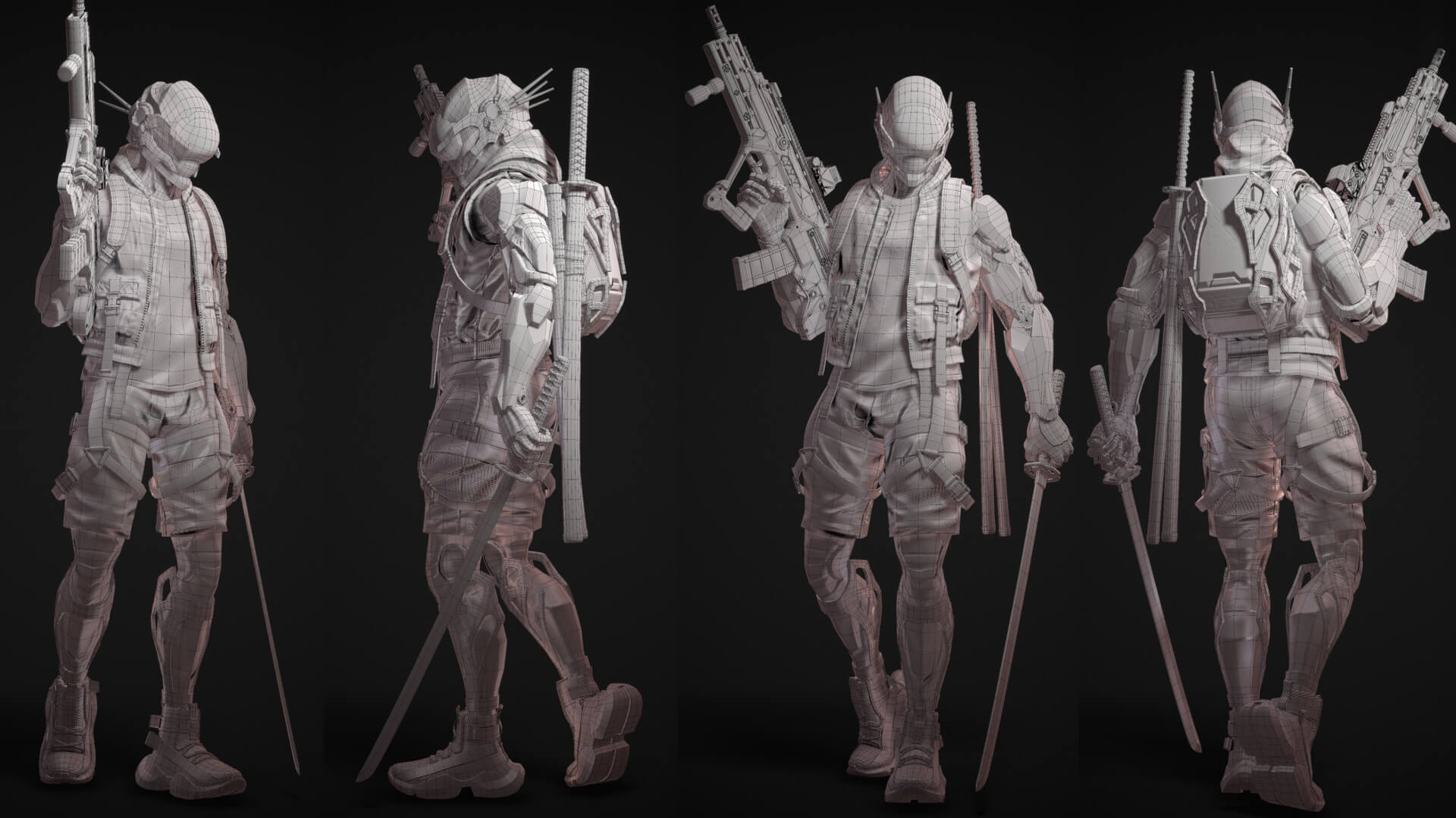 Cyberpunk Samurai Character - 3D Model by fajrulfn