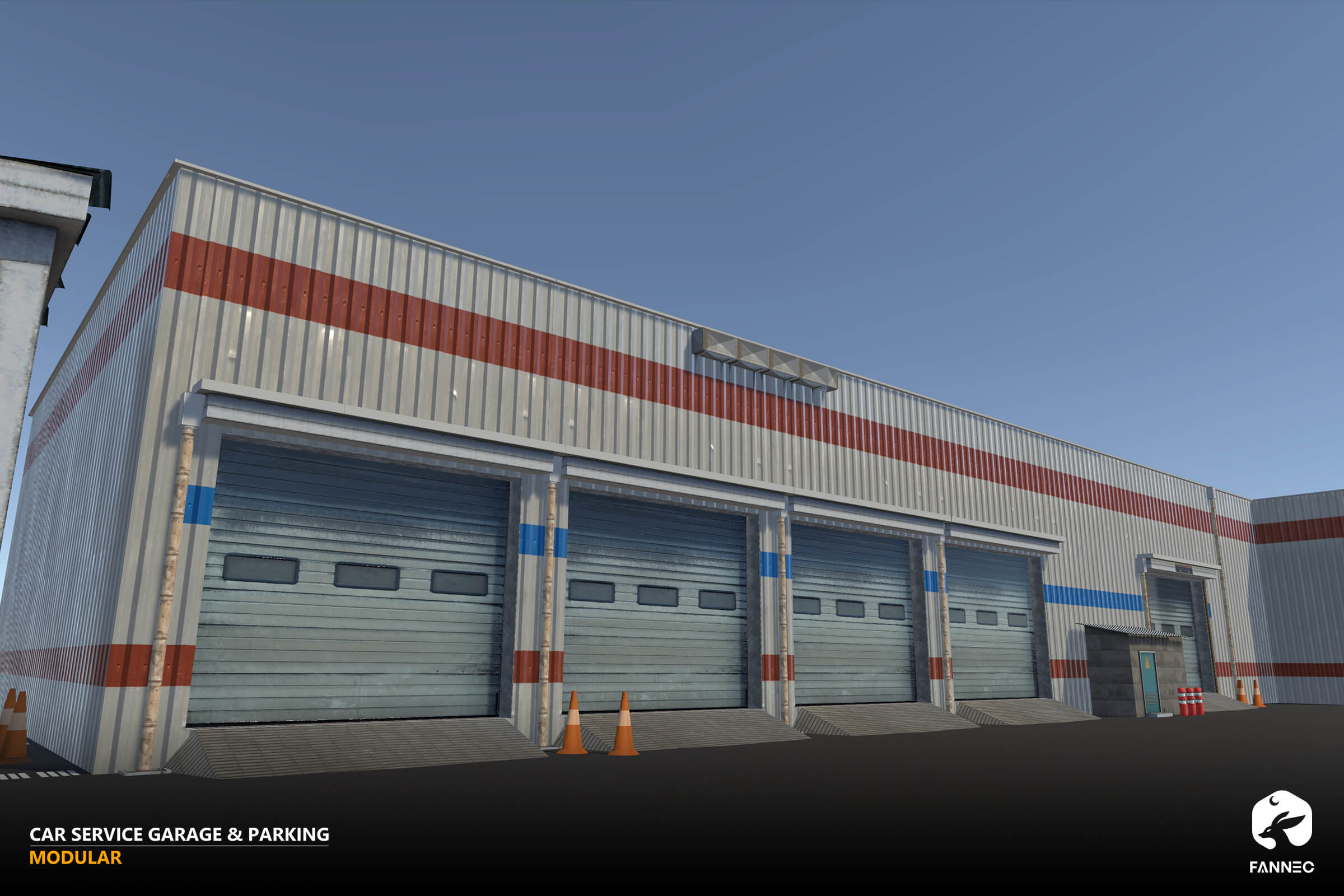 Modular - Car Service Garage & Parking - Unity 3D Model by FANNEC