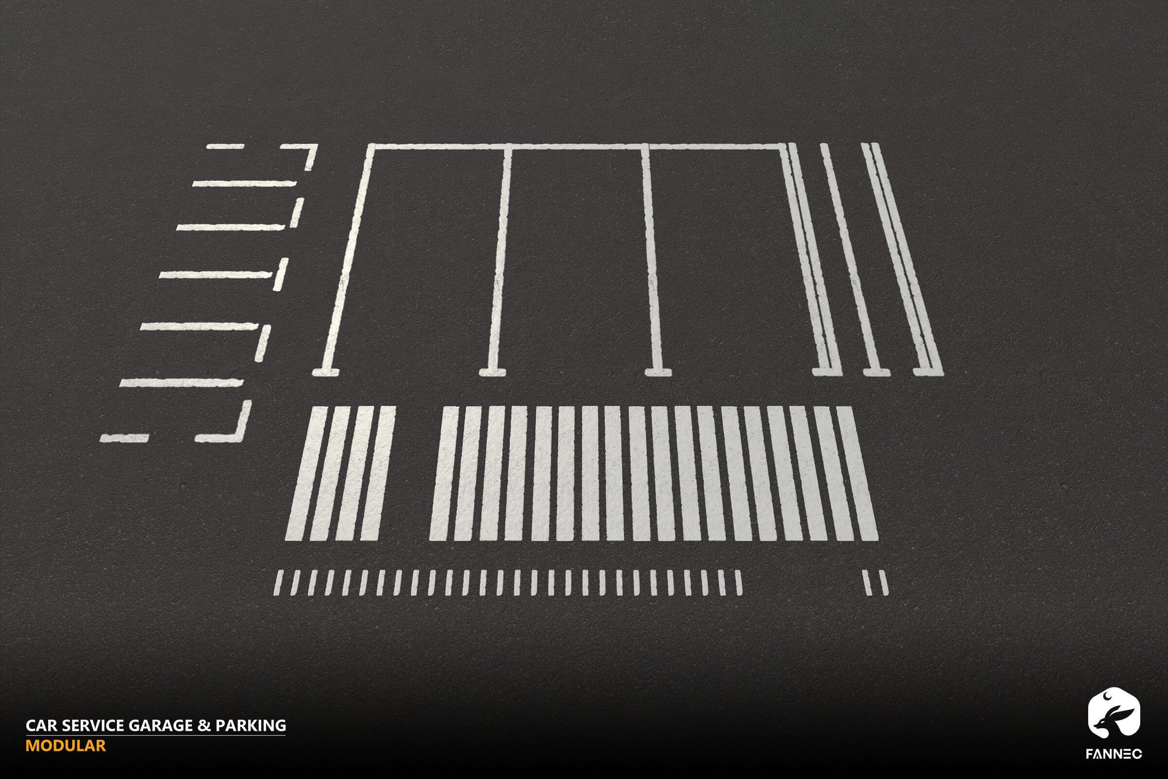 Modular - Car Service Garage & Parking - Unreal Engine 3D Model by FANNEC