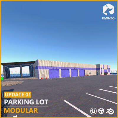 Modular Parking LOT V1 - All Formats 3D Model by FANNEC