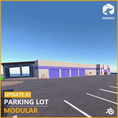 Modular Parking LOT V1 - Blender & FBX 3D Model by FANNEC