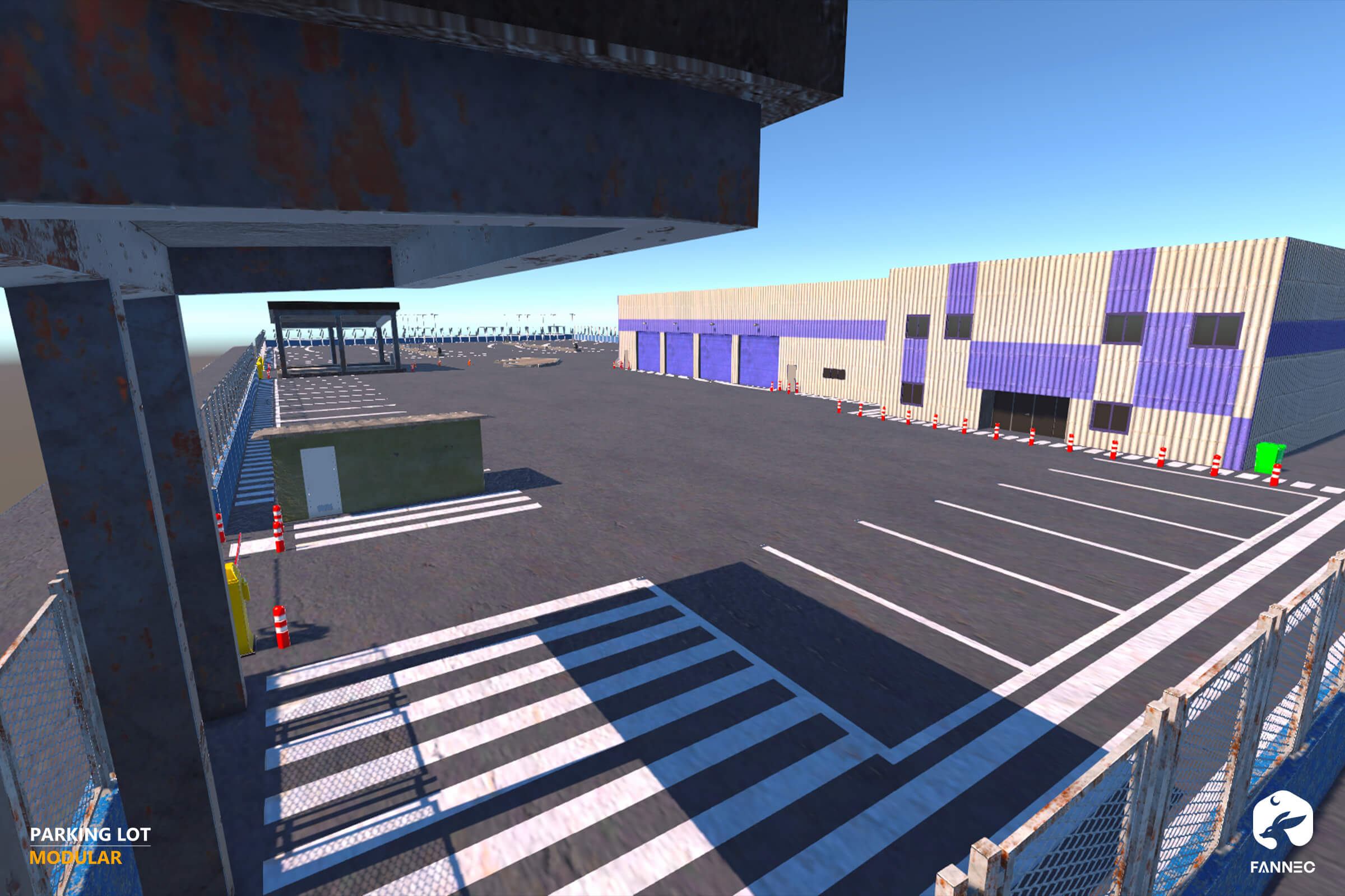 Modular Parking LOT V1 - Unity 3D Model by FANNEC