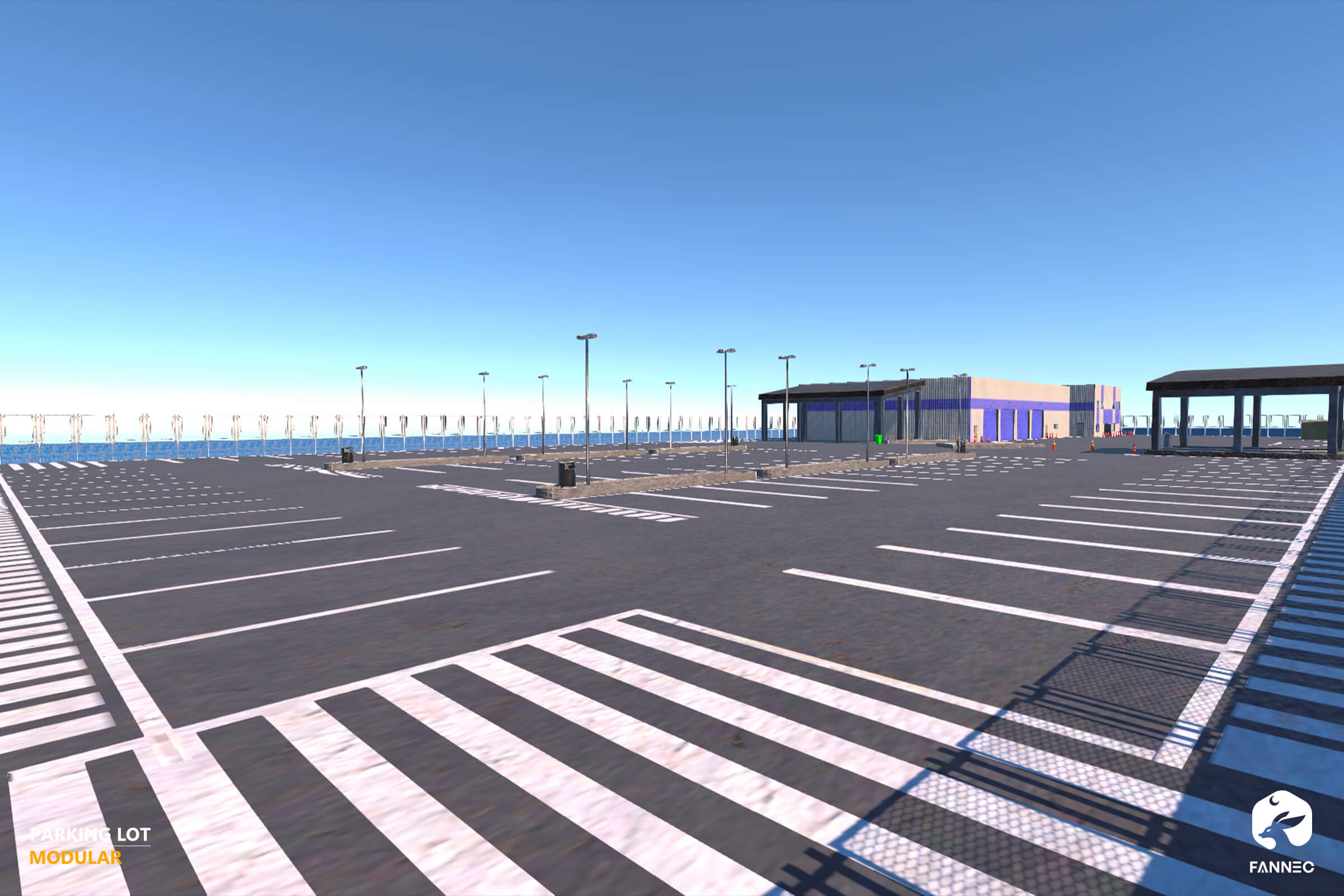 Modular Parking LOT V1 - Unity 3D Model by FANNEC