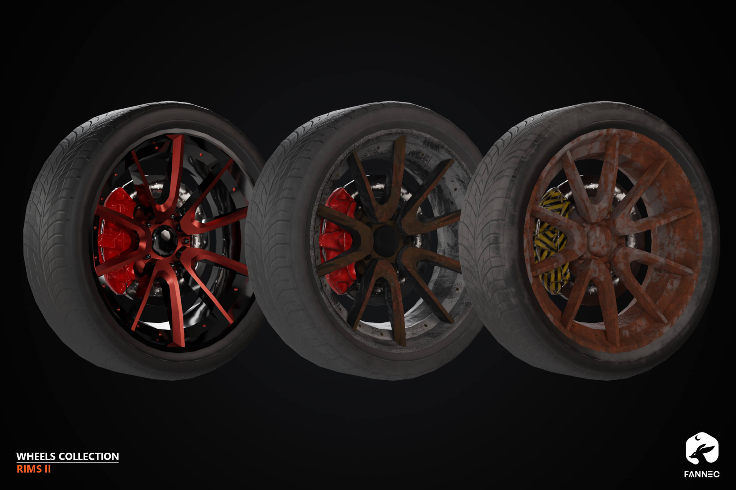 Rims II - Wheels Collection - All Formats 3D Model by FANNEC