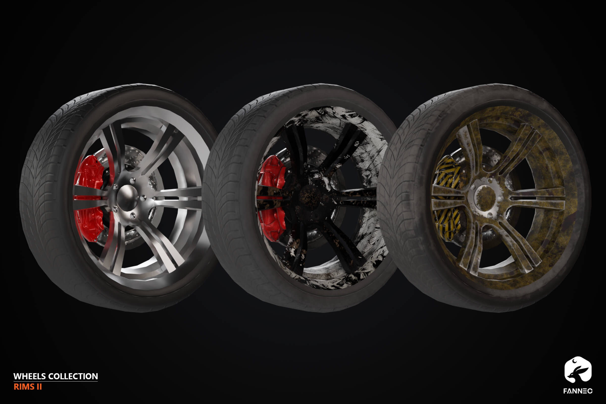 Rims II - Wheels Collection - All Formats 3D Model by FANNEC