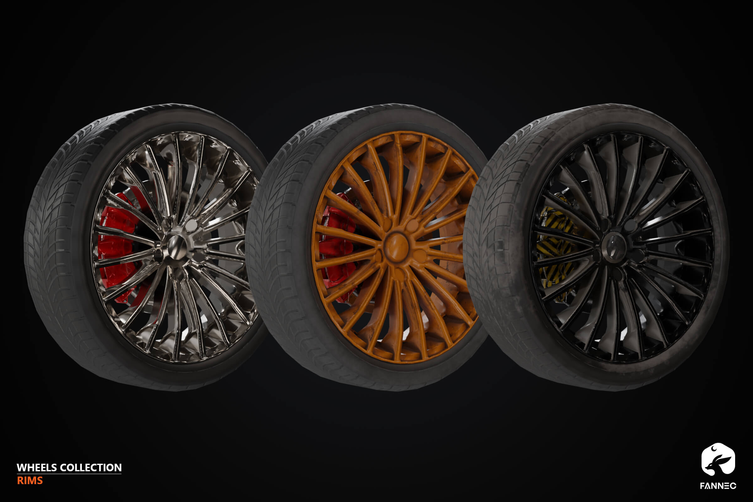 Rims - Wheels Collection - All Formats 3D Model by FANNEC