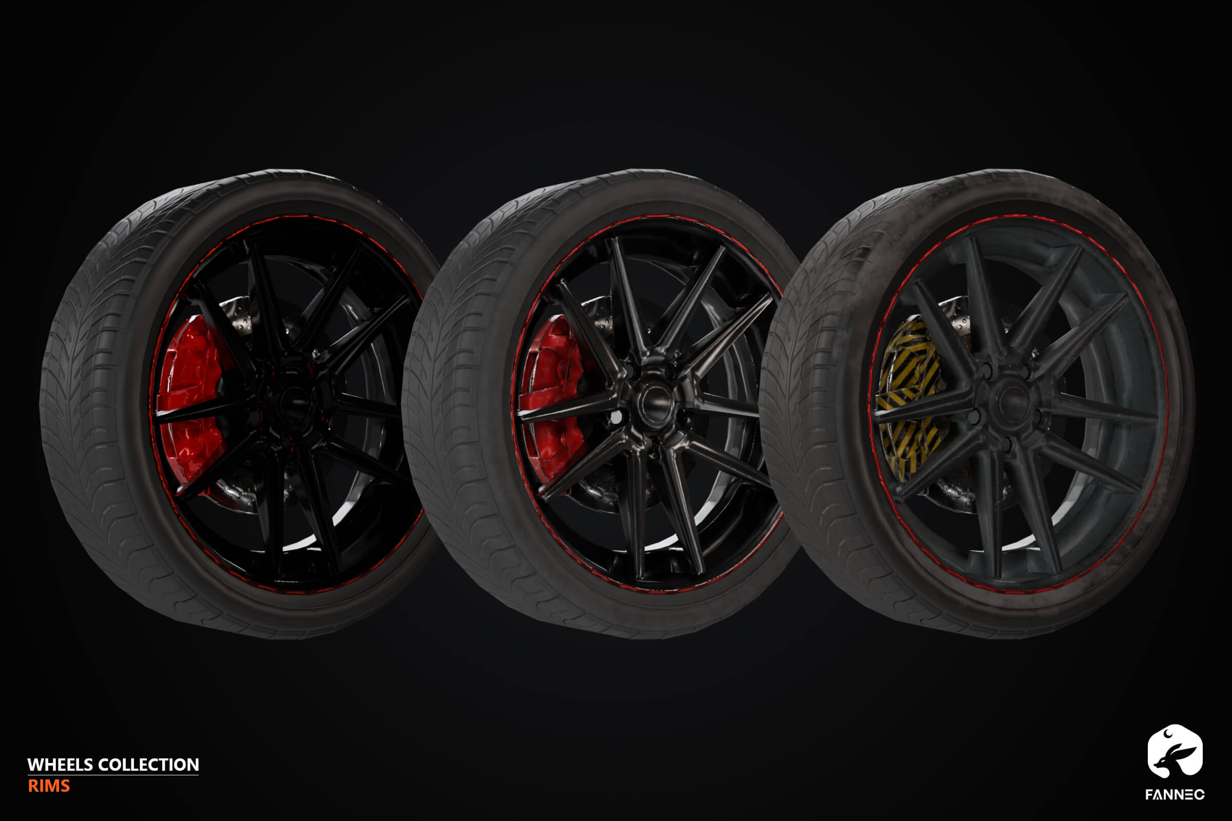 Rims - Wheels Collection - All Formats 3D Model by FANNEC