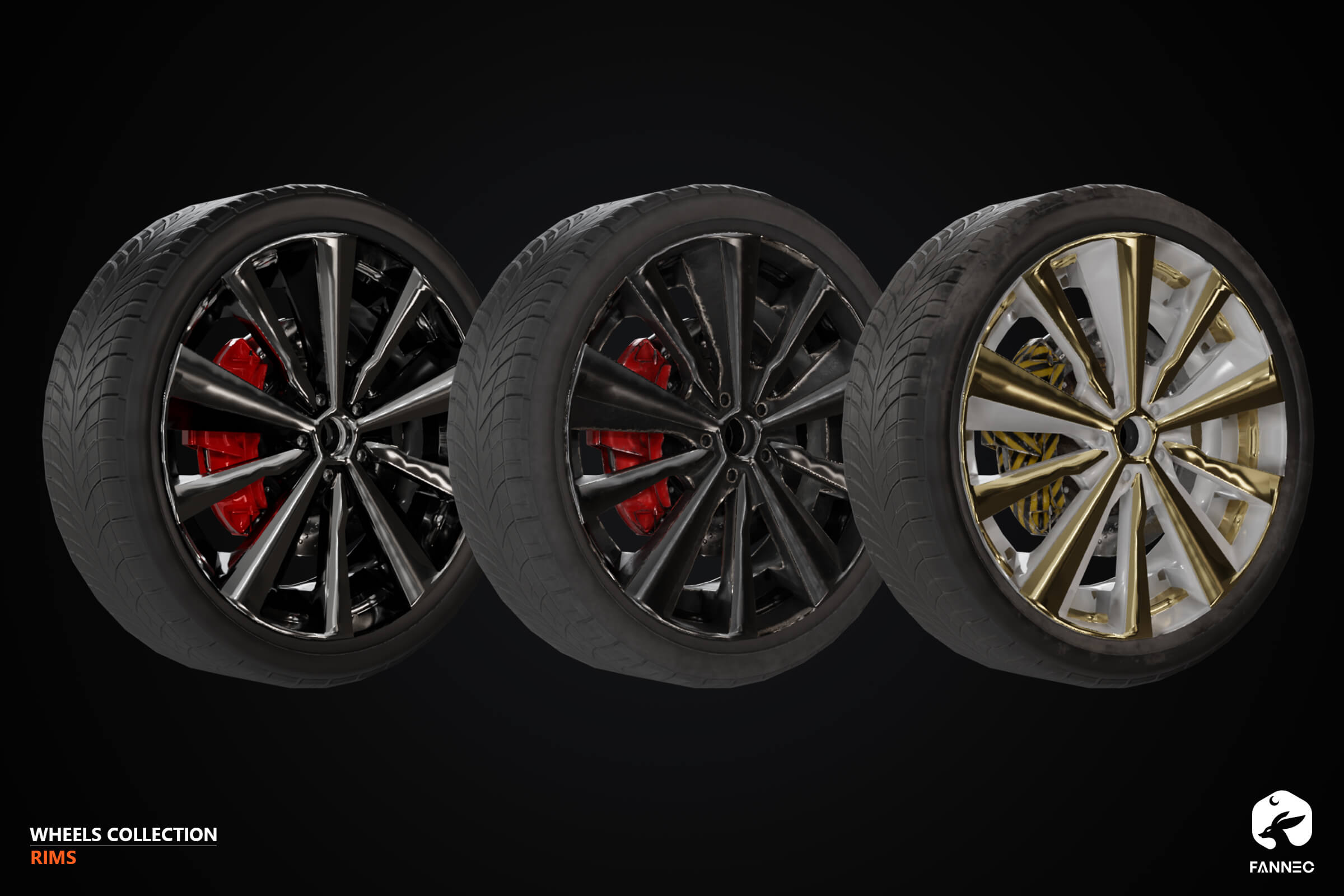 Rims - Wheels Collection - All Formats 3D Model by FANNEC