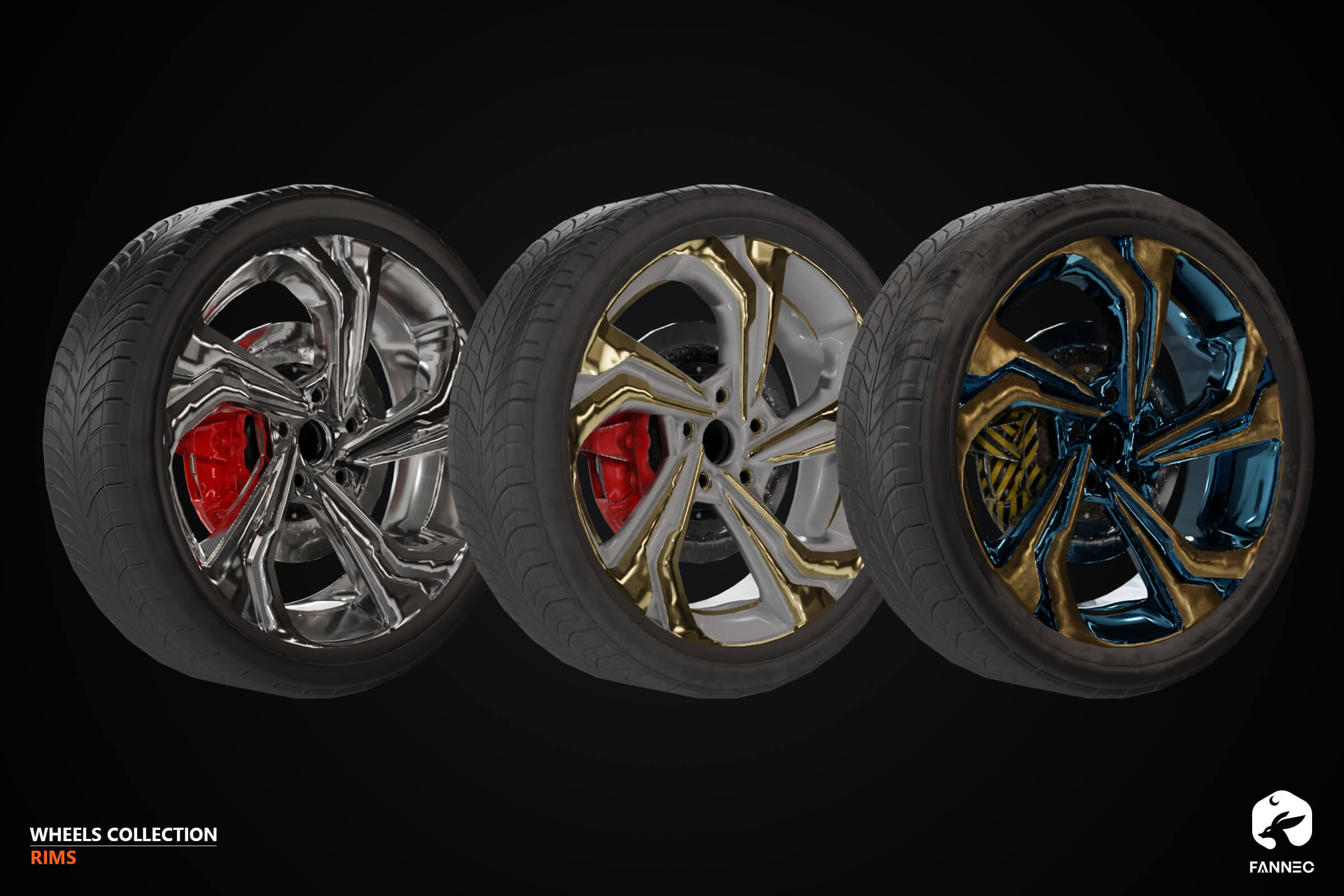 Rims - Wheels Collection - All Formats 3D Model by FANNEC