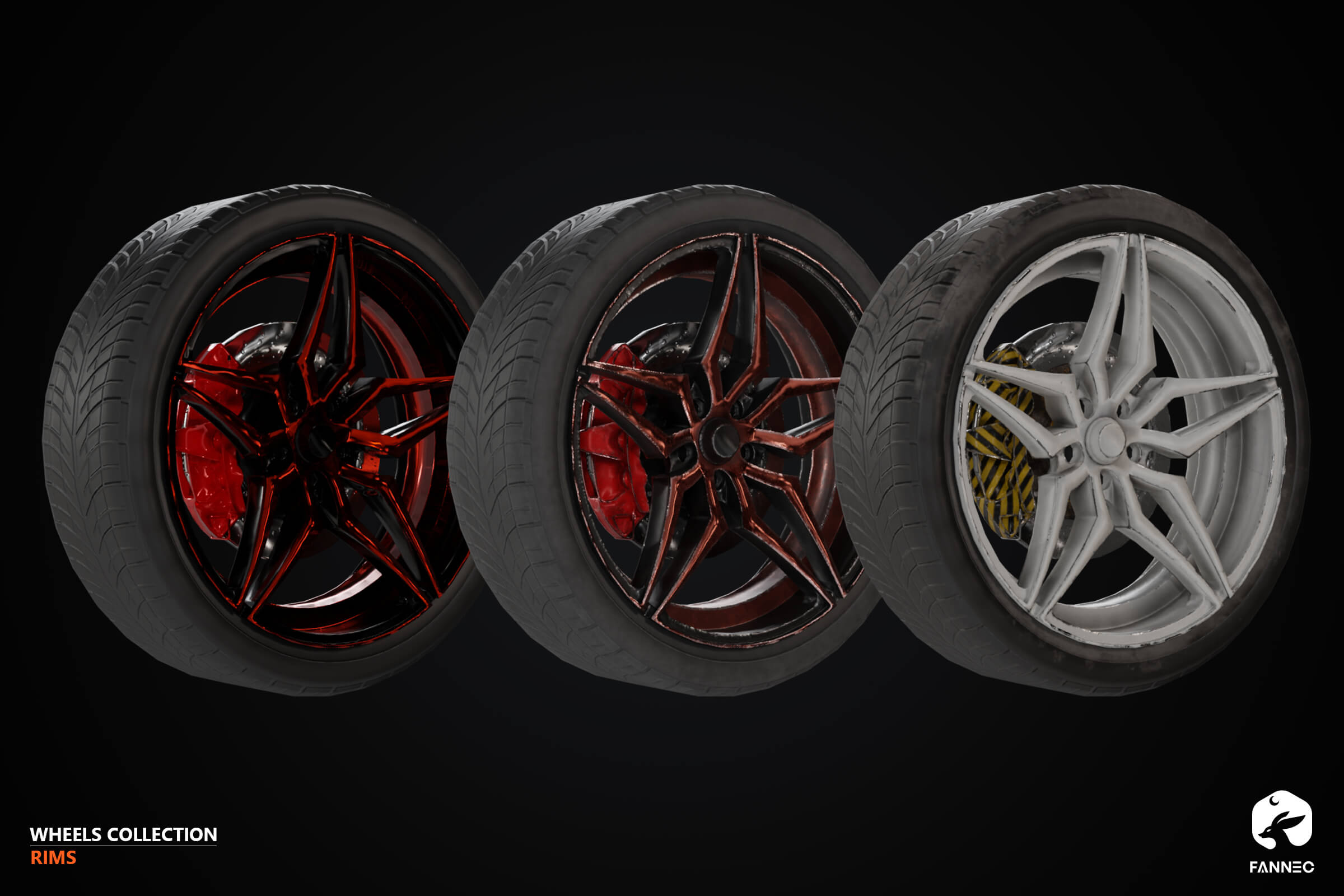 Rims - Wheels Collection - All Formats 3D Model by FANNEC