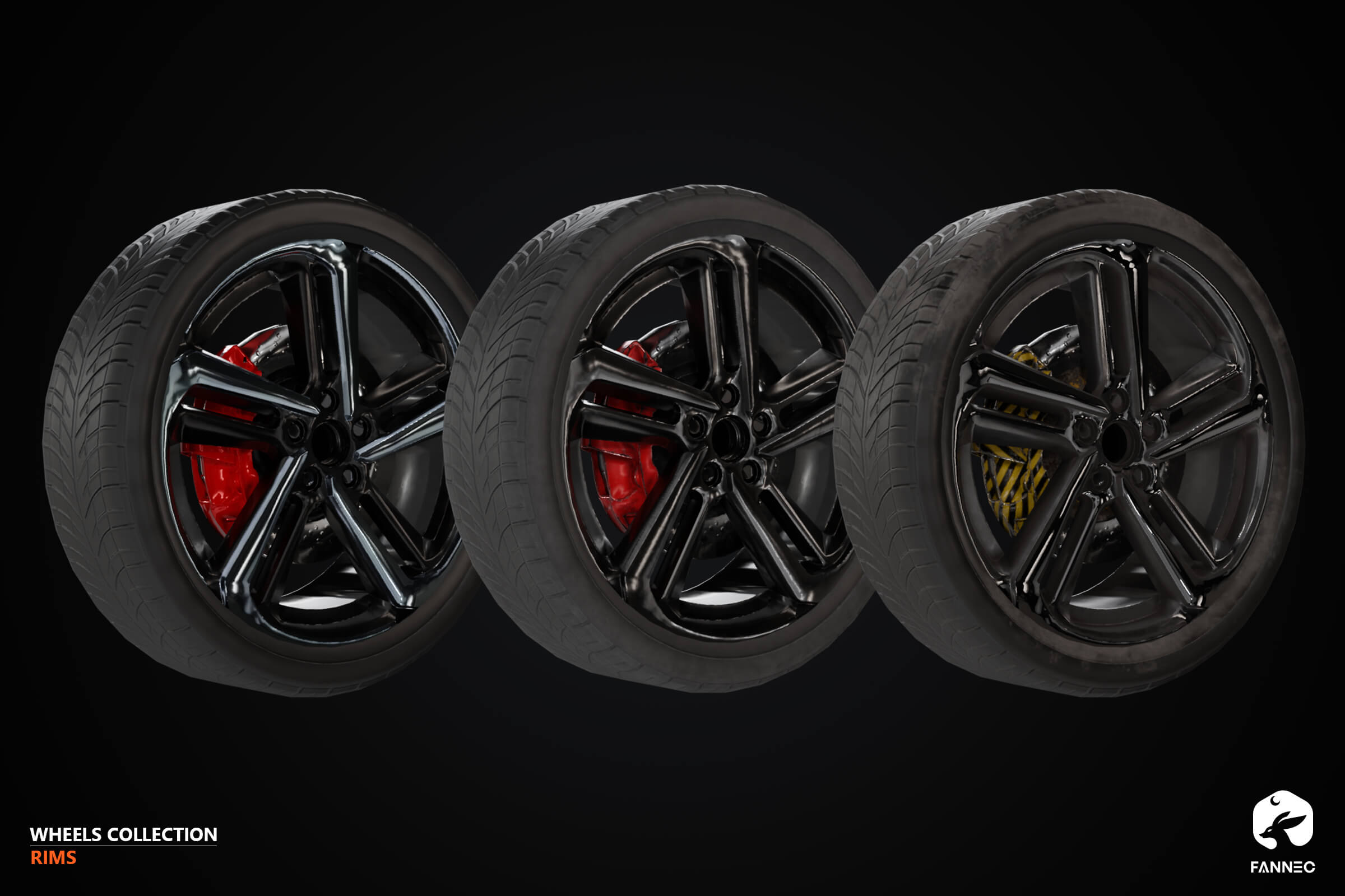 Rims - Wheels Collection - Blender & FBX 3D Model by FANNEC