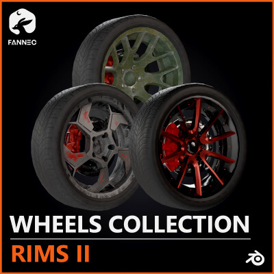Rims - Wheels Collection II - Blender & FBX 3D Model by FANNEC