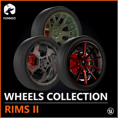 Rims - Wheels Collection II - Unreal Engine 3D Model by FANNEC
