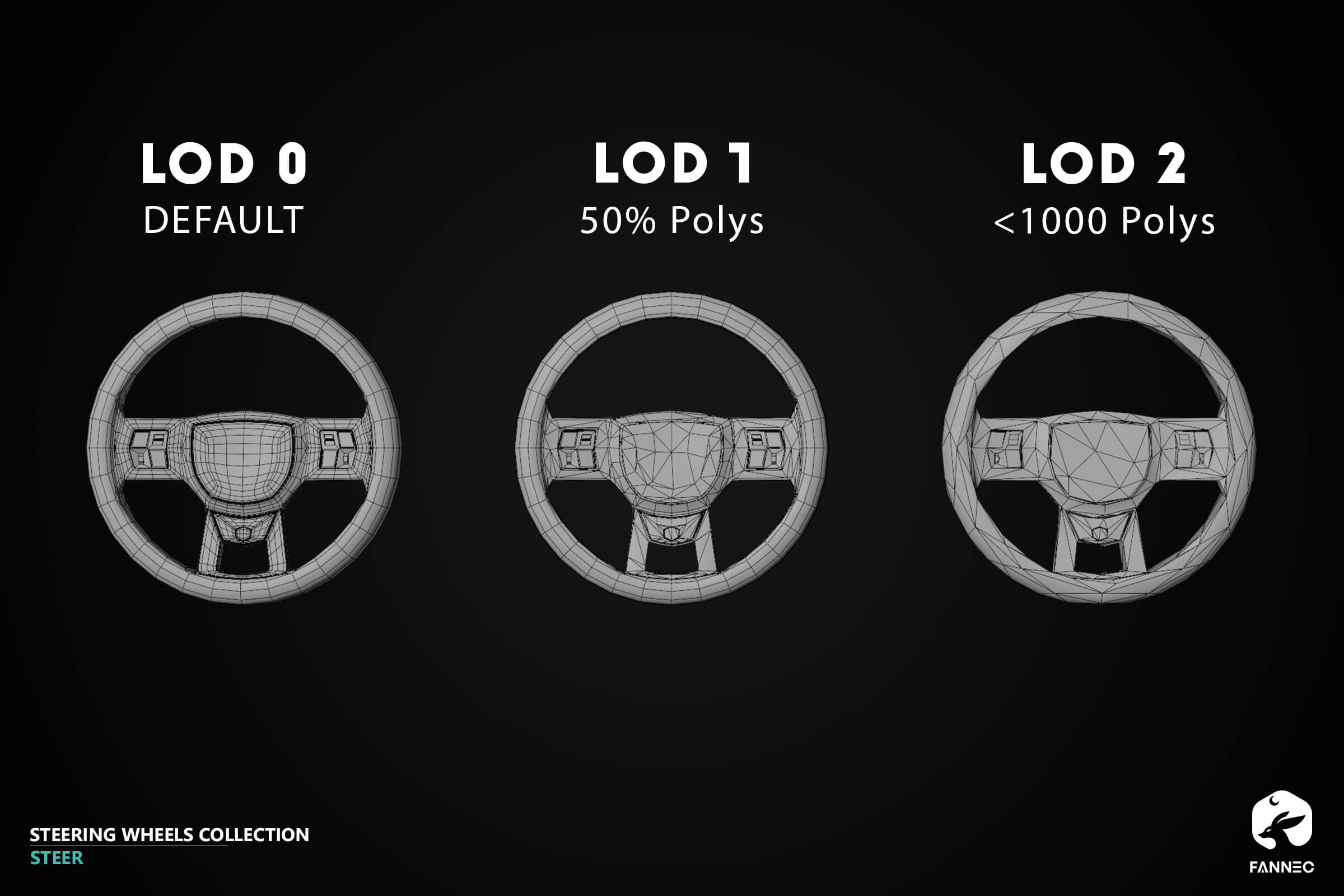 Steer - Steering Wheels Collection - Unity 3D Model by FANNEC